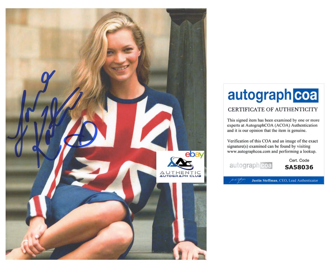 Supermodel Kate Moss Autograph Signed 8x10 Photo Acoa - Etsy