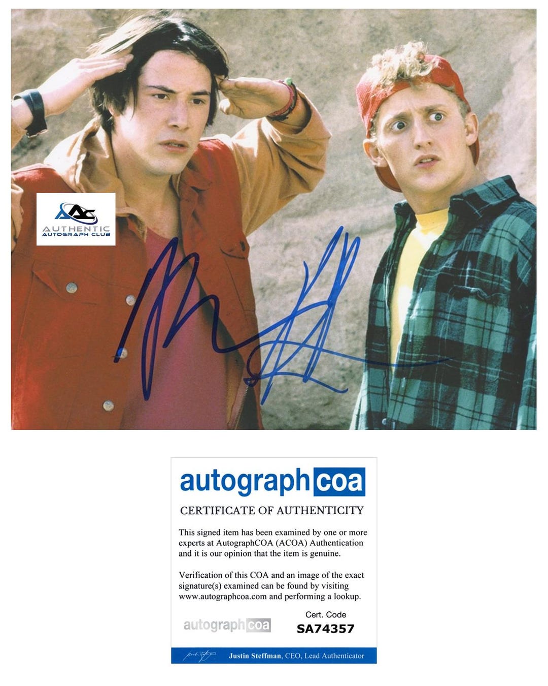 Keanu Reeves and Alex Winter Autograph Signed 8x10 Photo Bill and Ted ...