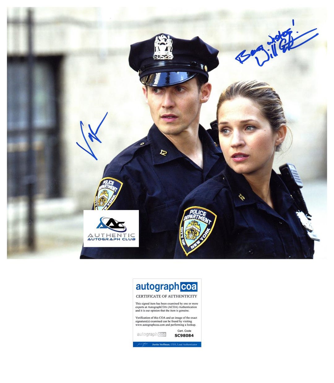 Will Estes and Vanessa Ray Autograph Signed 11x14 Photo Blue Bloods ...
