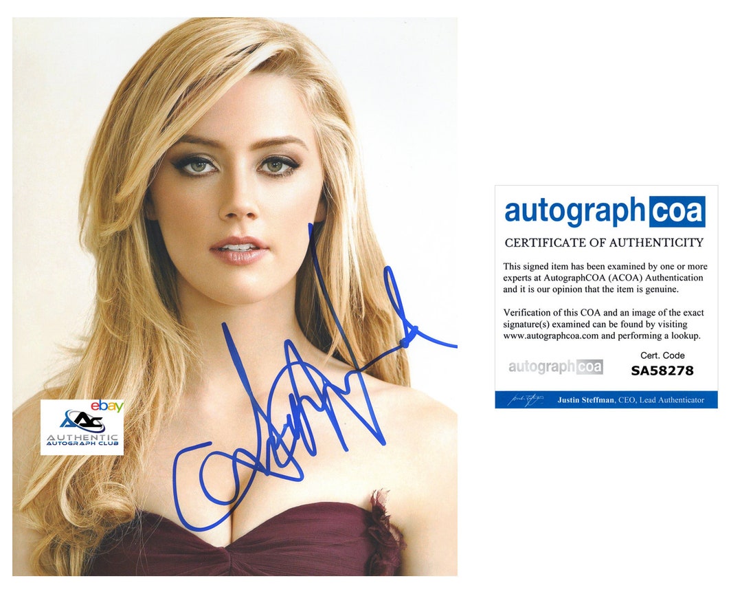 Amber Heard Autograph Signed 8x10 Photo Acoa - Etsy