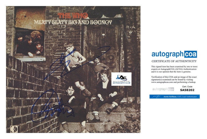 Roger Daltrey and Pete Townshend the Who Autograph Signed Meaty Beaty ...