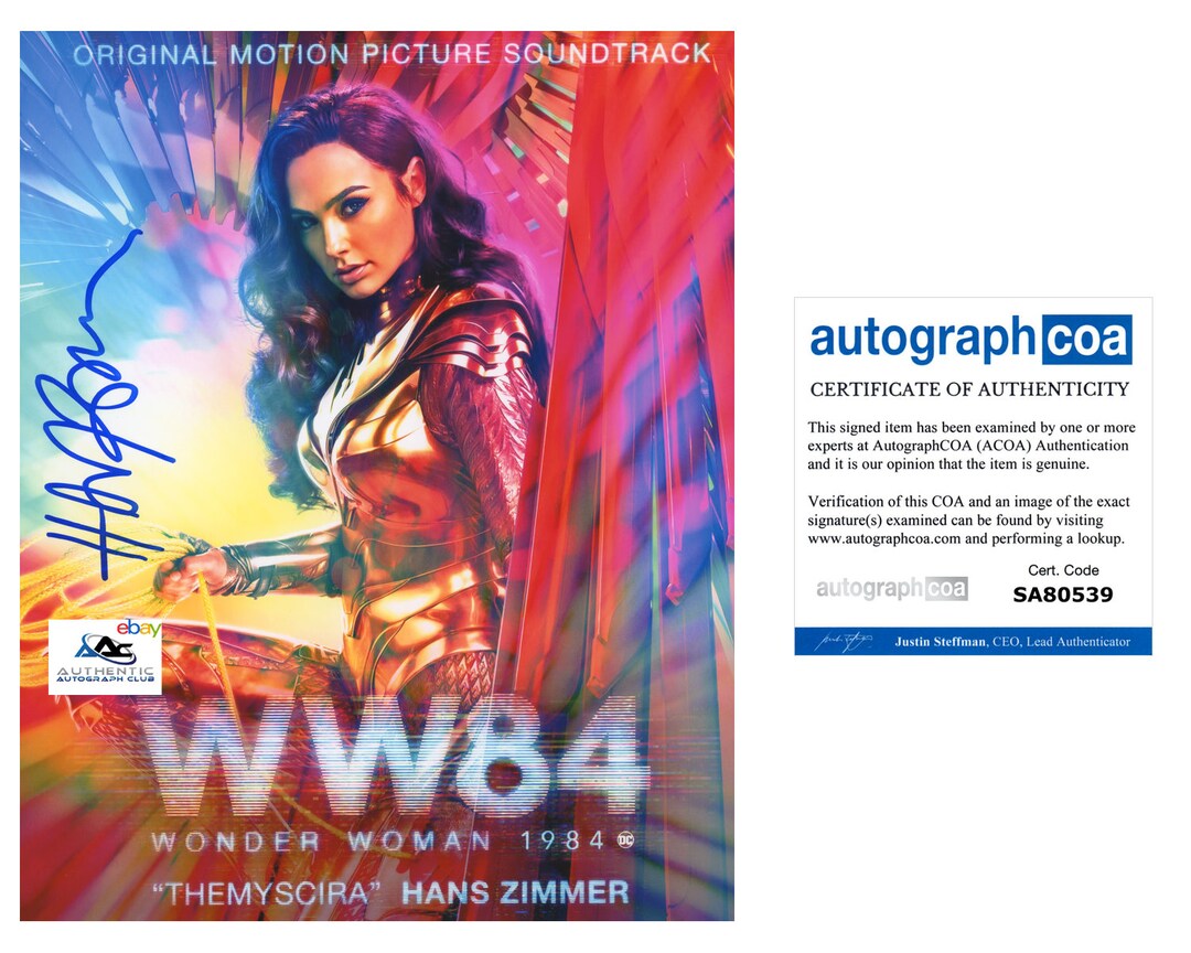 Hans Zimmer Autograph Signed 8x10 Photo Ww84 Wonder Woman Composer Acoa ...