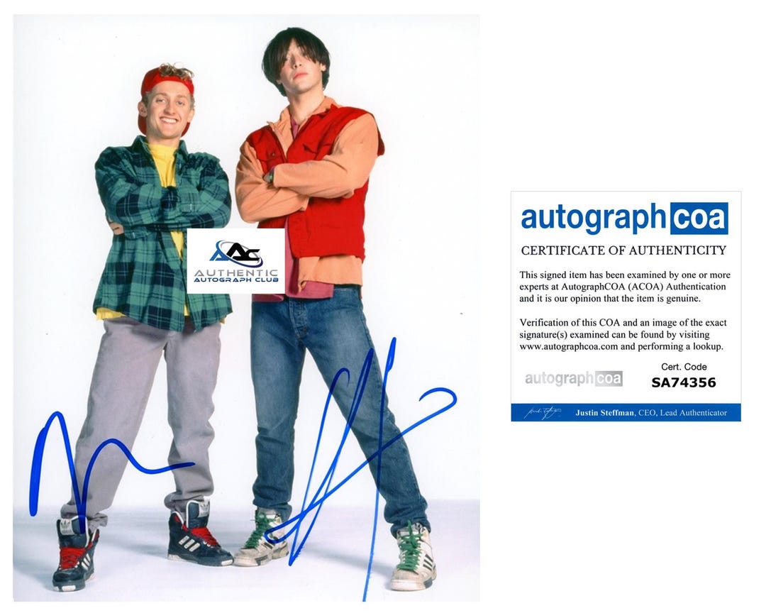 Keanu Reeves and Alex Winter Autograph Signed 8x10 Photo Bill and Ted ...