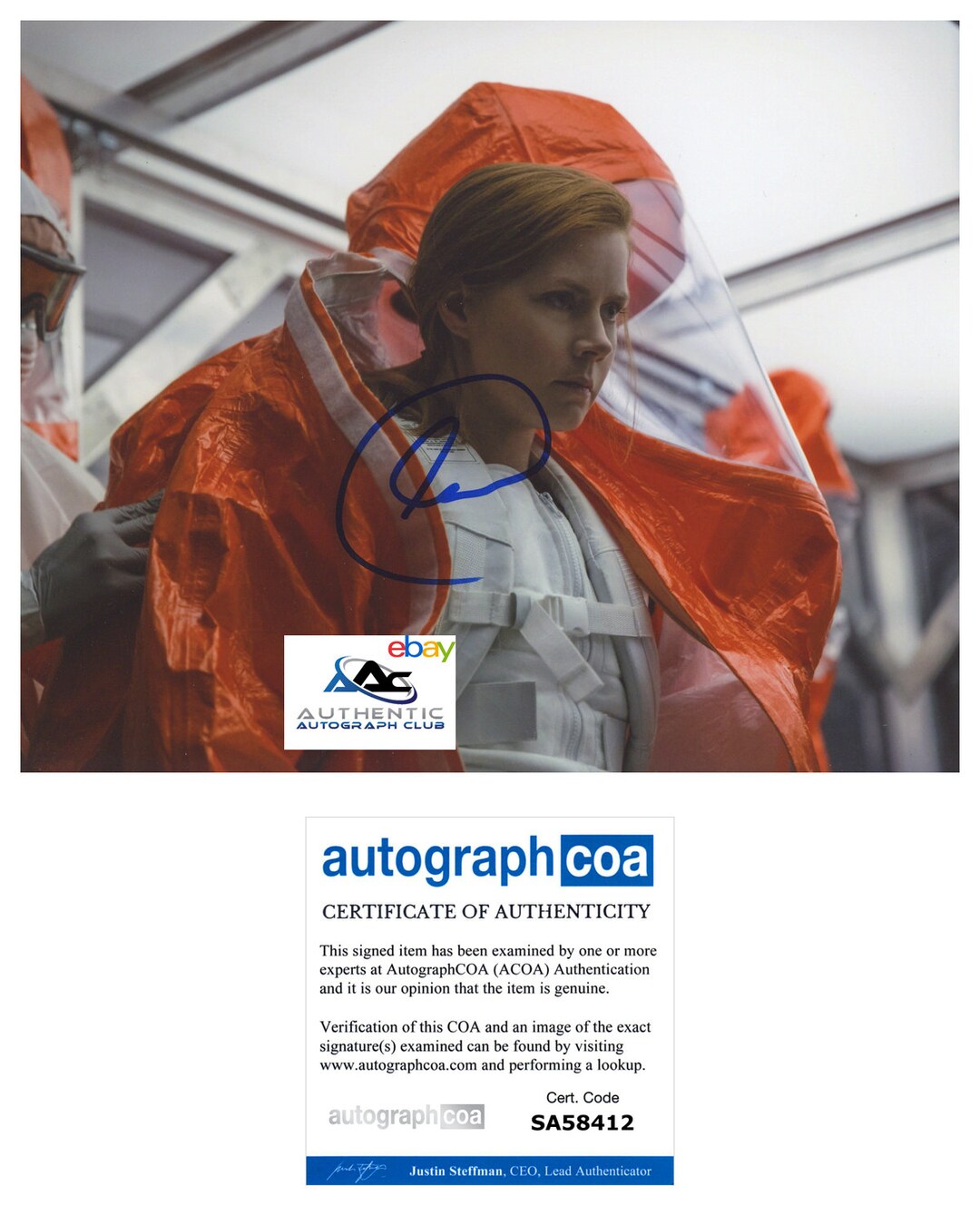 Amy Adams Autograph Signed 8x10 Photo Arrival Louise Banks Acoa - Etsy
