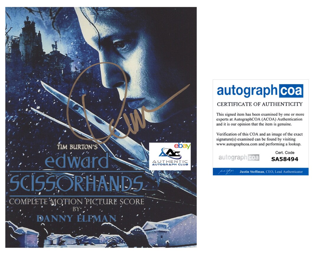 Danny Elfman Autograph Signed 8x10 Photo Edward Scissorhands Acoa - Etsy