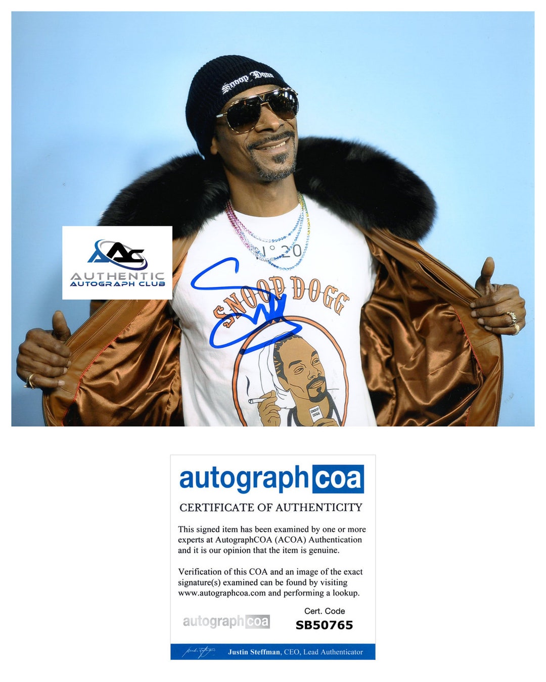 Snoop Dogg Autograph Signed 8x10 Photo Rapper Singer Rap Acoa - Etsy