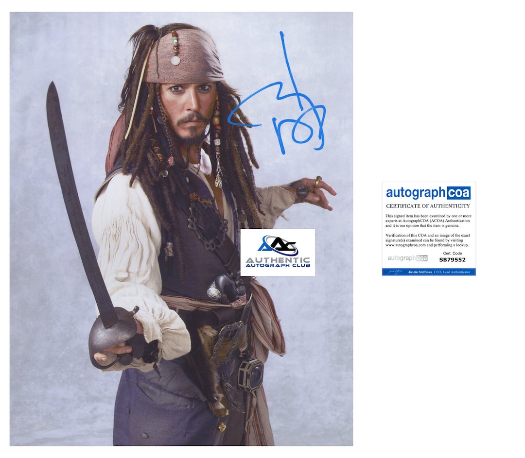 Johnny Depp Autograph Signed 11x14 Photo Pirates of Caribbean - Etsy