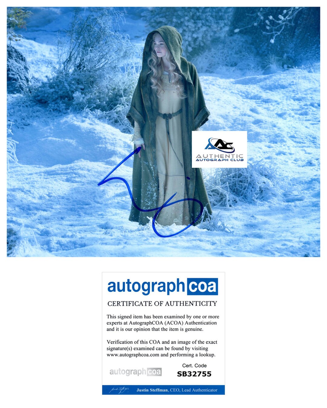 Elle Fanning Autograph Signed 8x10 Photo Maleficent Aurora Acoa - Etsy