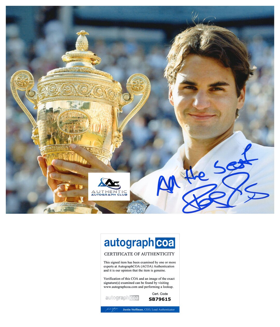 Roger Federer Autograph Signed 8x10 Photo Tennis Us Open French Open ...