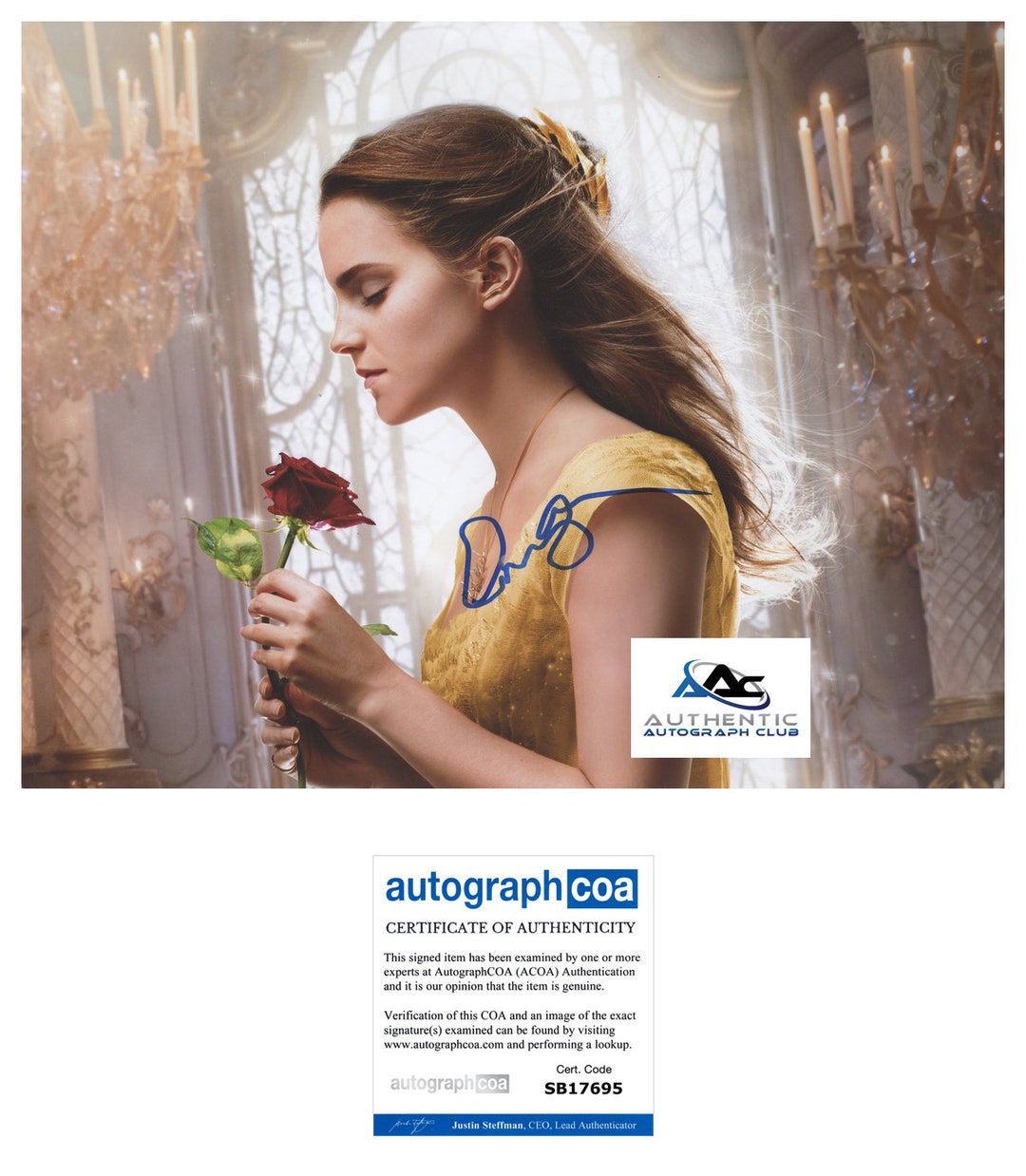 Emma Watson Autograph Signed 11x14 Photo Disney Belle Beauty and the ...