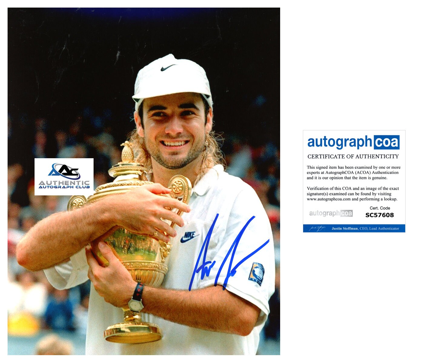 Andre Agassi Autograph Signed 8x10 Photo Tennis Legend Champion Acoa - Etsy