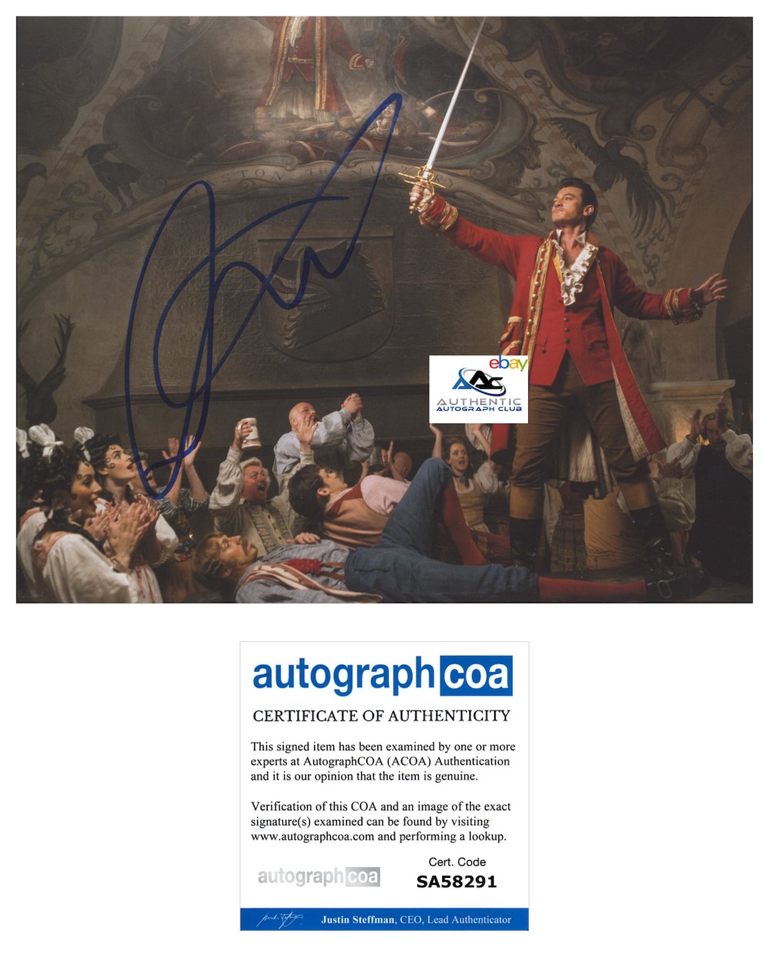 Luke Evans Autograph Signed 8x10 Photo Beauty and the Beast - Etsy