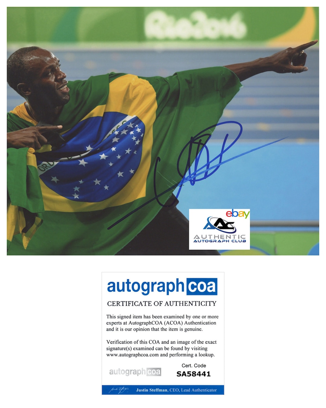 Usain Bolt Autograph Signed 8x10 Photo Olympic Gold Medalist Acoa - Etsy