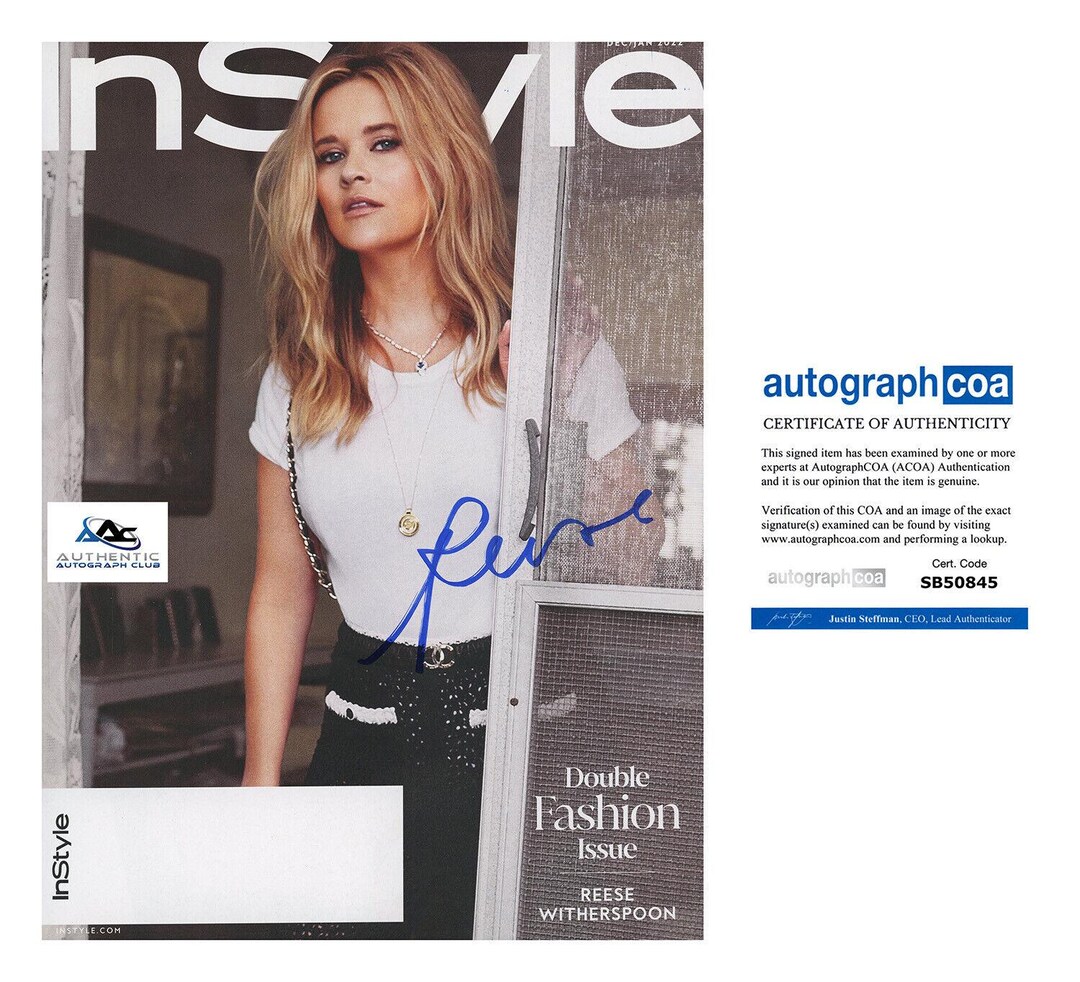 Reese Witherspoon Autograph Signed Instyle Magazine 2022 Acoa - Etsy