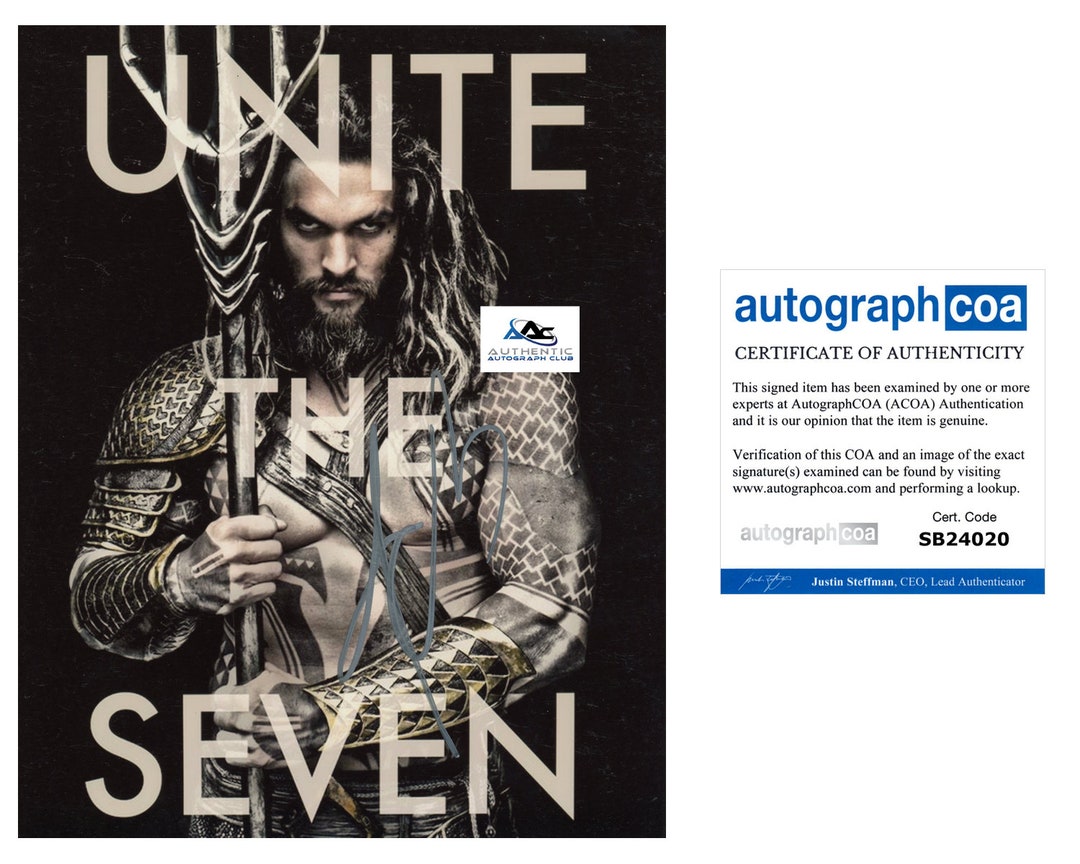 Jason Momoa Autograph Signed 8x10 Photo Aquaman Justice League Acoa - Etsy