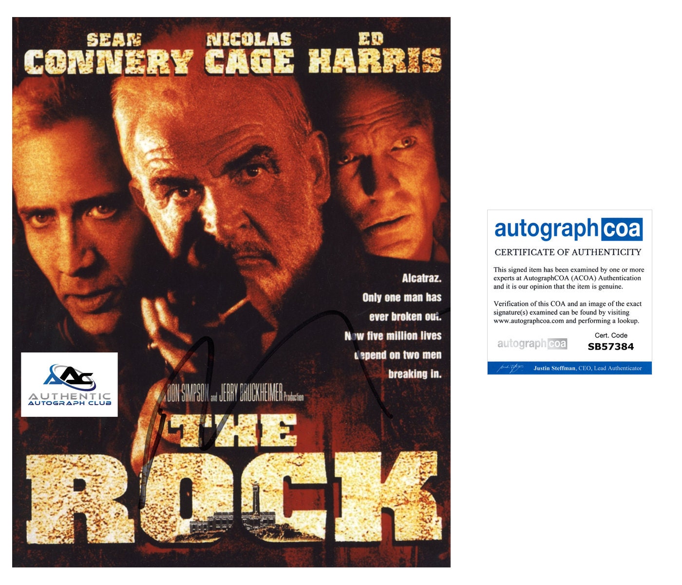 Nicolas Cage Autograph Signed 8x10 Photo the Rock Acoa - Etsy