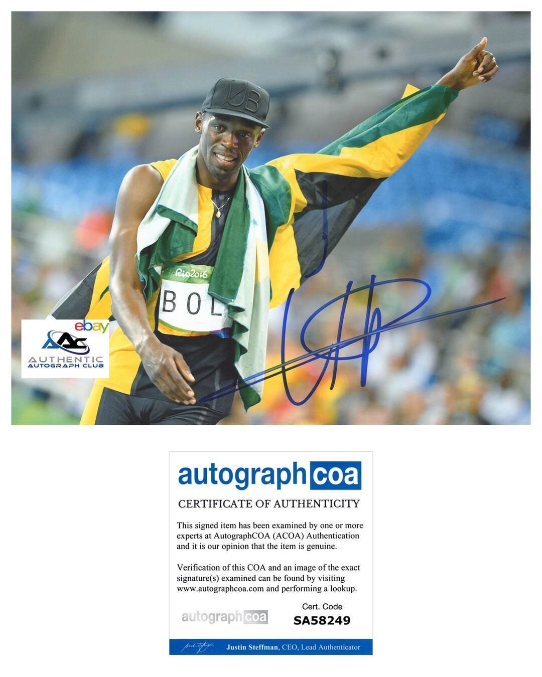 Usain Bolt Autograph Signed 8x10 Photo 2016 Rio Olympic Gold Medalist ...