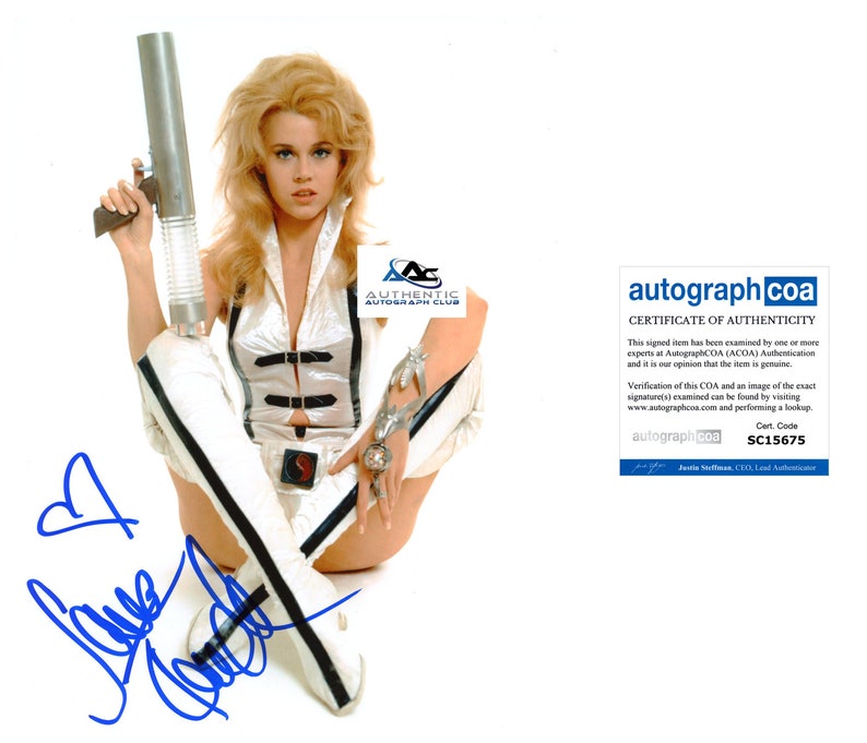 Jane Fonda Autograph Signed 8x10 Photo Barbarella Acoa - Etsy