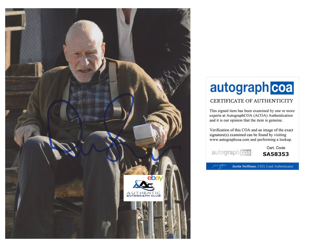 Patrick Stewart Autograph Signed 8x10 Photo Logan Professor X Acoa - Etsy
