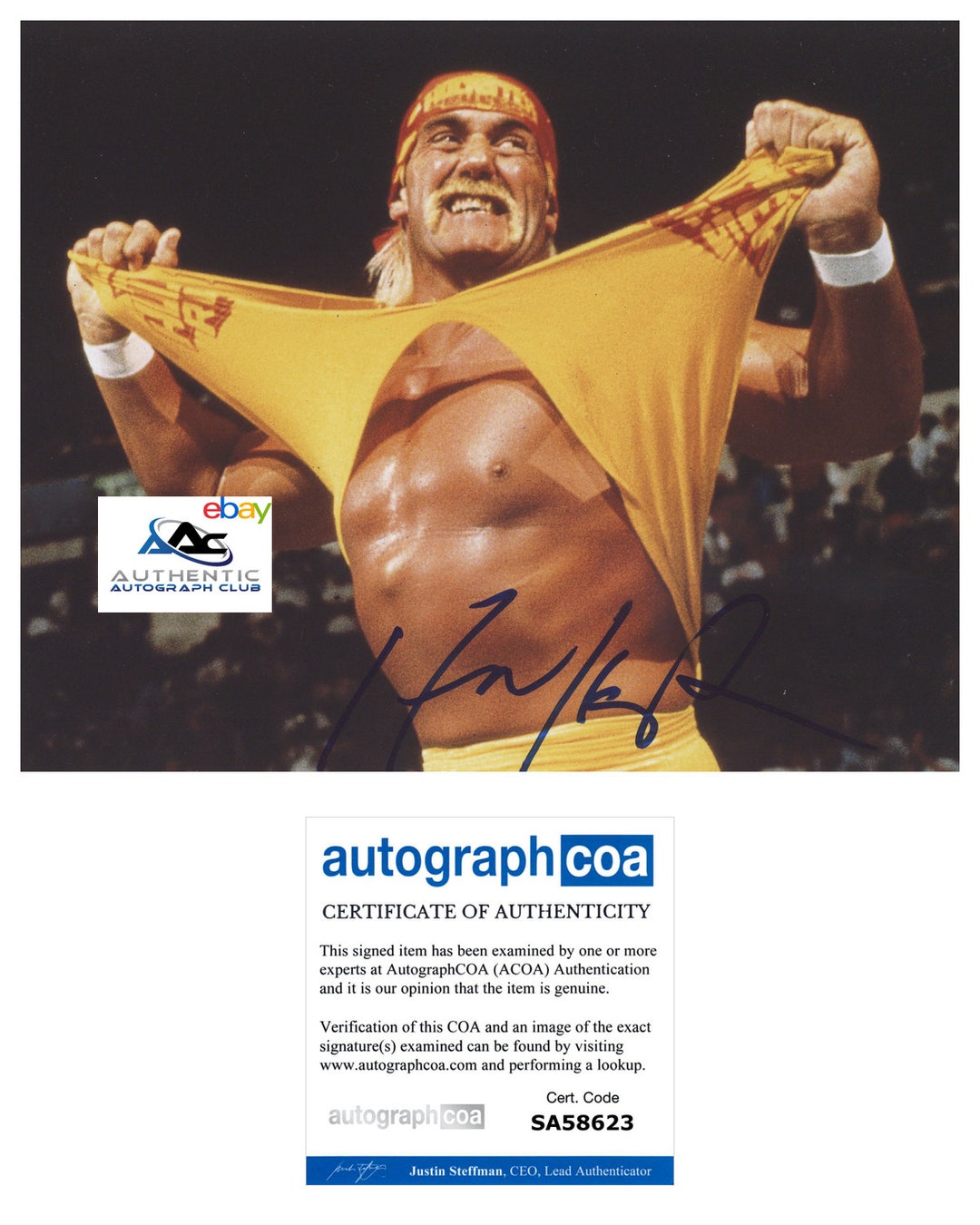 Terry Bollea Hulk Hogan Autograph Signed 8x10 Photo Acoa - Etsy