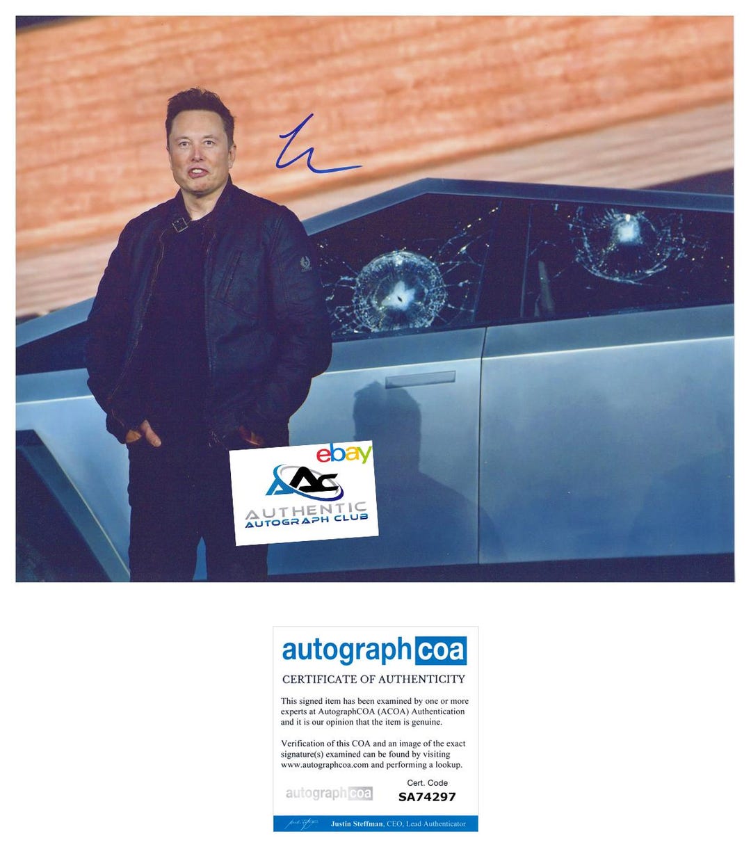 Elon Musk Autograph Signed 11x14 Photo Tesla Spacex Loa Acoa - Etsy