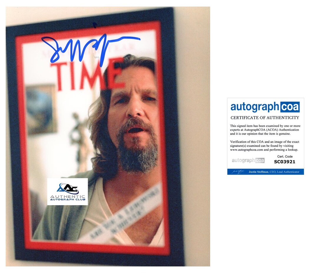 Jeff Bridges Autograph Signed 8x10 Photo the Big Lebowski Acoa - Etsy UK