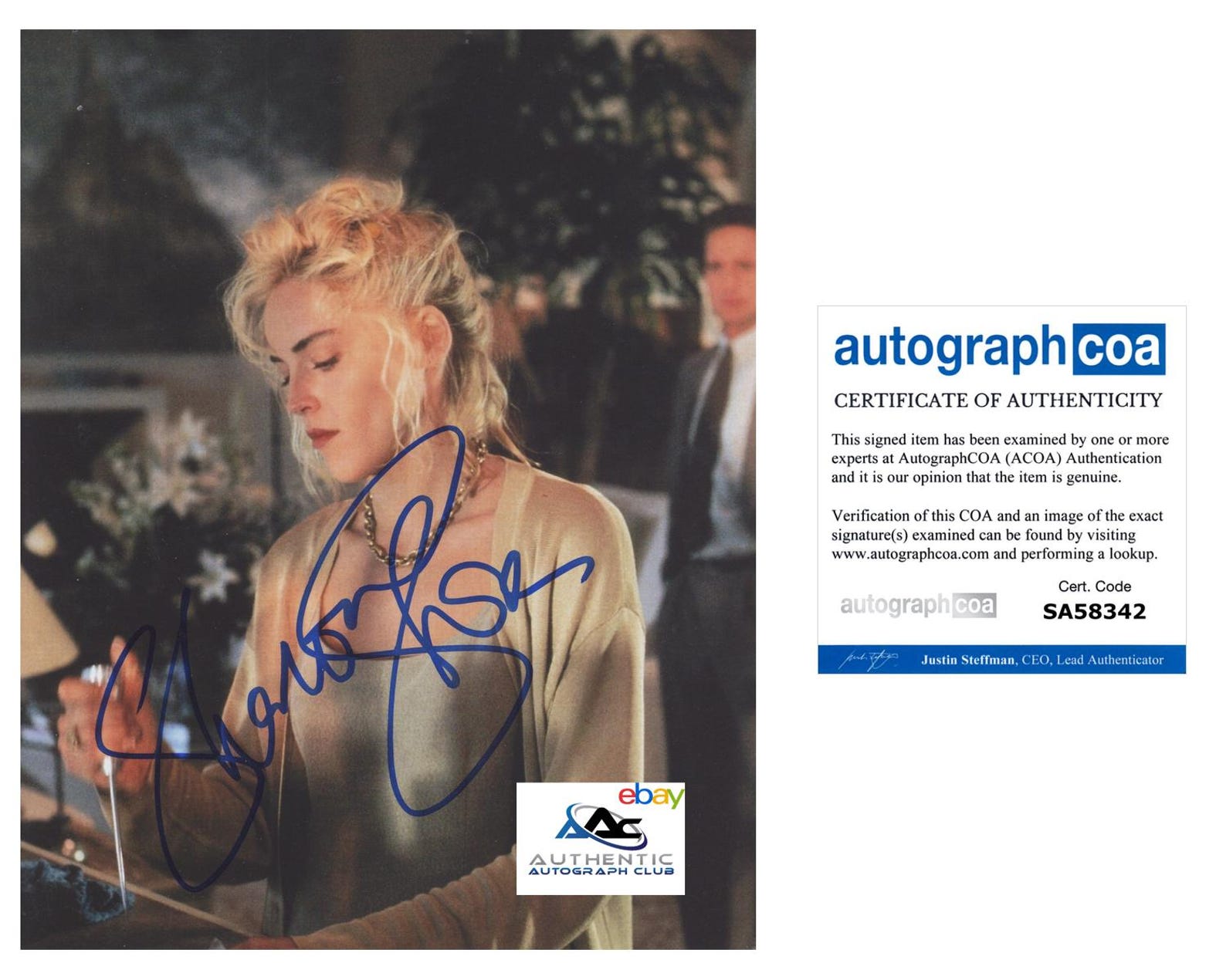 Sharon Stone Autograph Signed 8x10 Photo Basic Instinct Acoa - Etsy