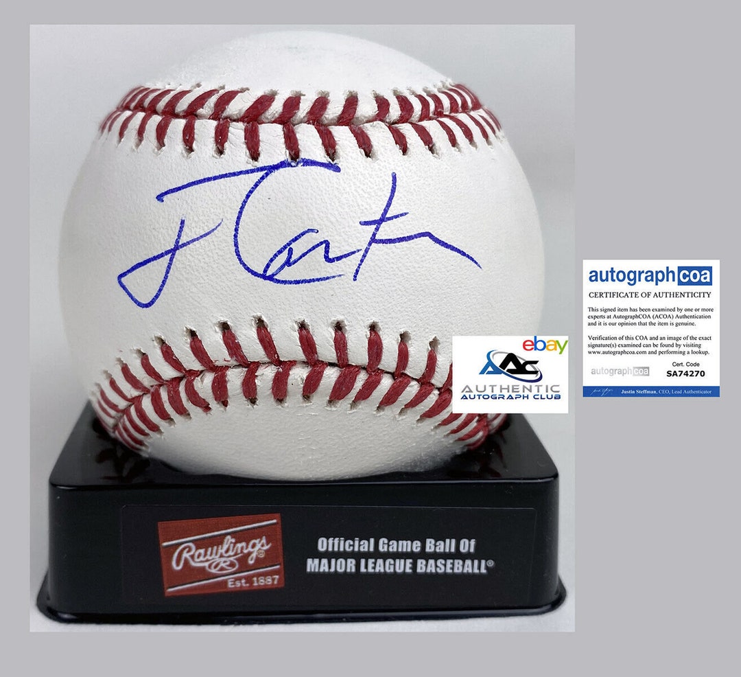 Former Us President Jimmy Carter Autograph Signed Romlb Baseball Acoa ...