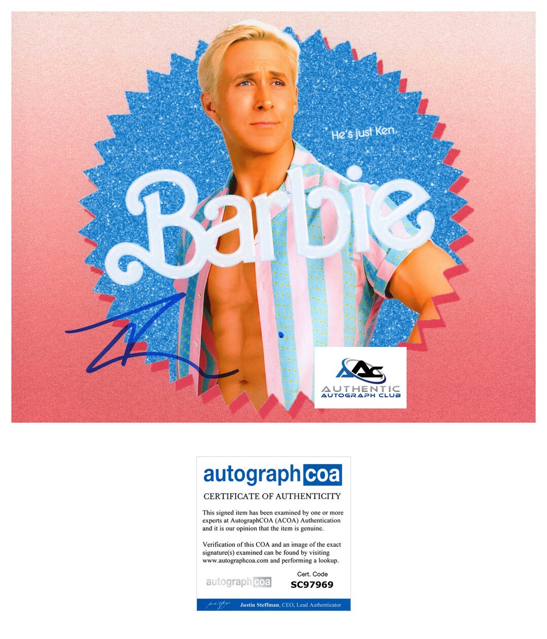 Ryan Gosling Autograph Signed 8x10 Photo Ken Barbie Movie Acoa - Etsy