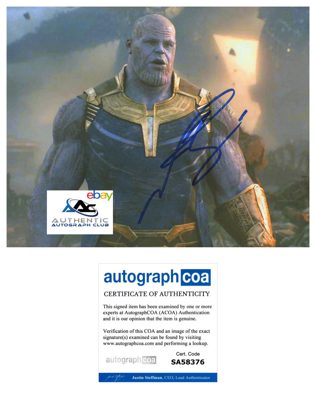 Josh Brolin Autograph Signed 8x10 Photo Thanos Avengers Marvel - Etsy