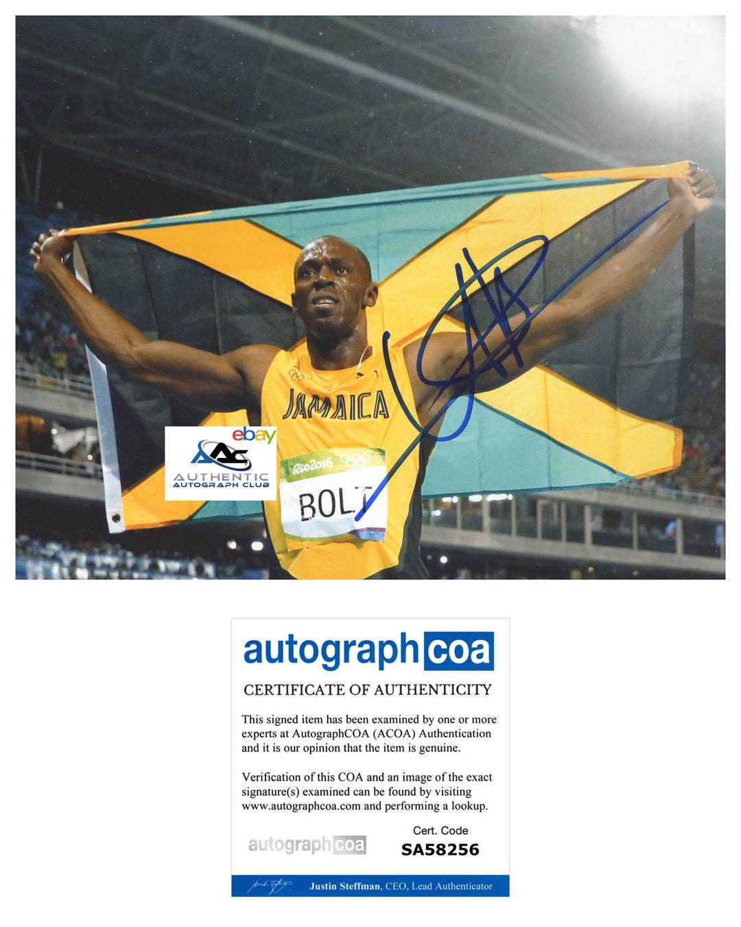 Usain Bolt Autograph Signed 8x10 Photo 2016 Rio Olympic Gold Medalist ...