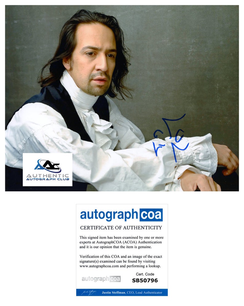 Lin Manuel Miranda Autograph Signed 8x10 Photo Hamilton Acoa - Etsy