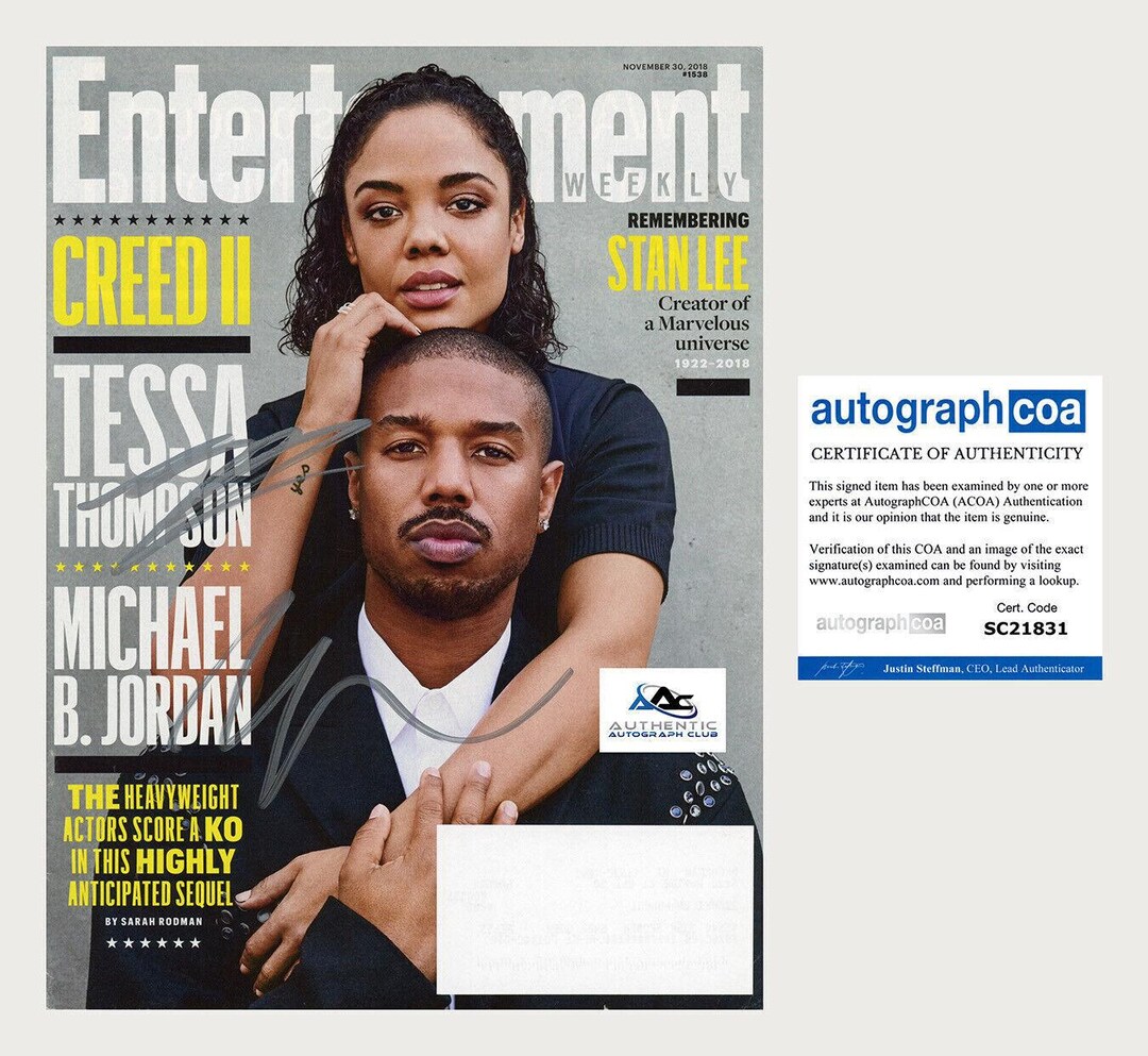 Tessa Thompson and Michael B. Jordan Autograph Signed 8x10 Photo Creed ...