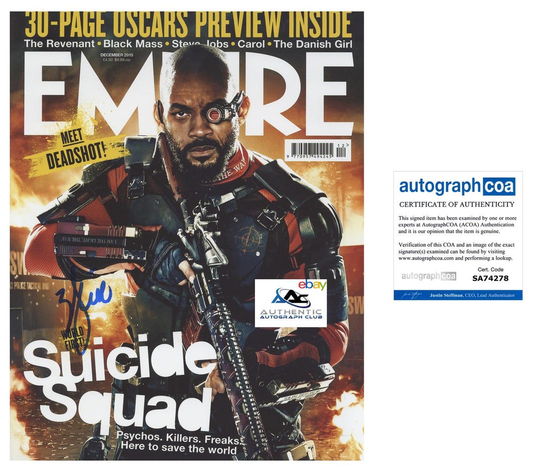 Will Smith Autograph Signed 8x10 Photo Suicide Squad Deadshot Acoa - Etsy