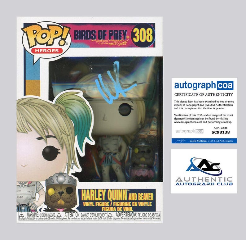 Margot Robbie Autograph Signed Birds of Prey Harley Quinn Funko Pop 308 ...