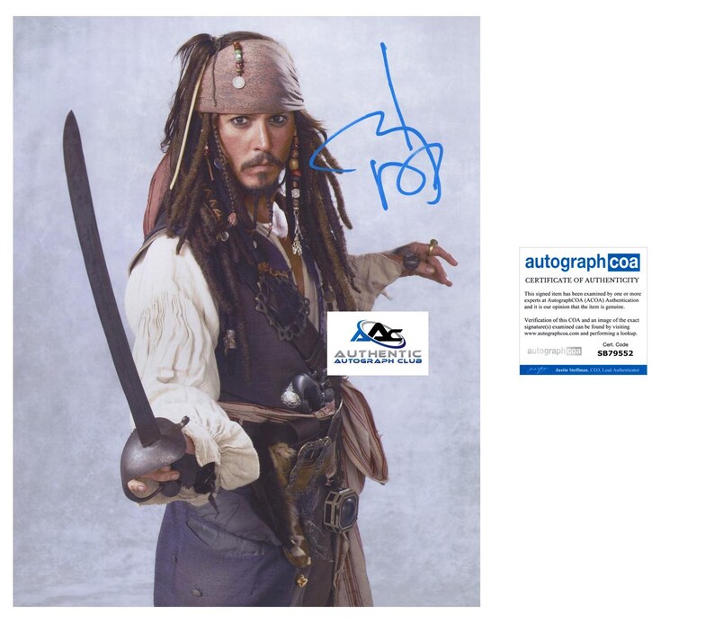 Johnny Depp Autograph Signed 11x14 Photo Pirates of Caribbean Jack ...