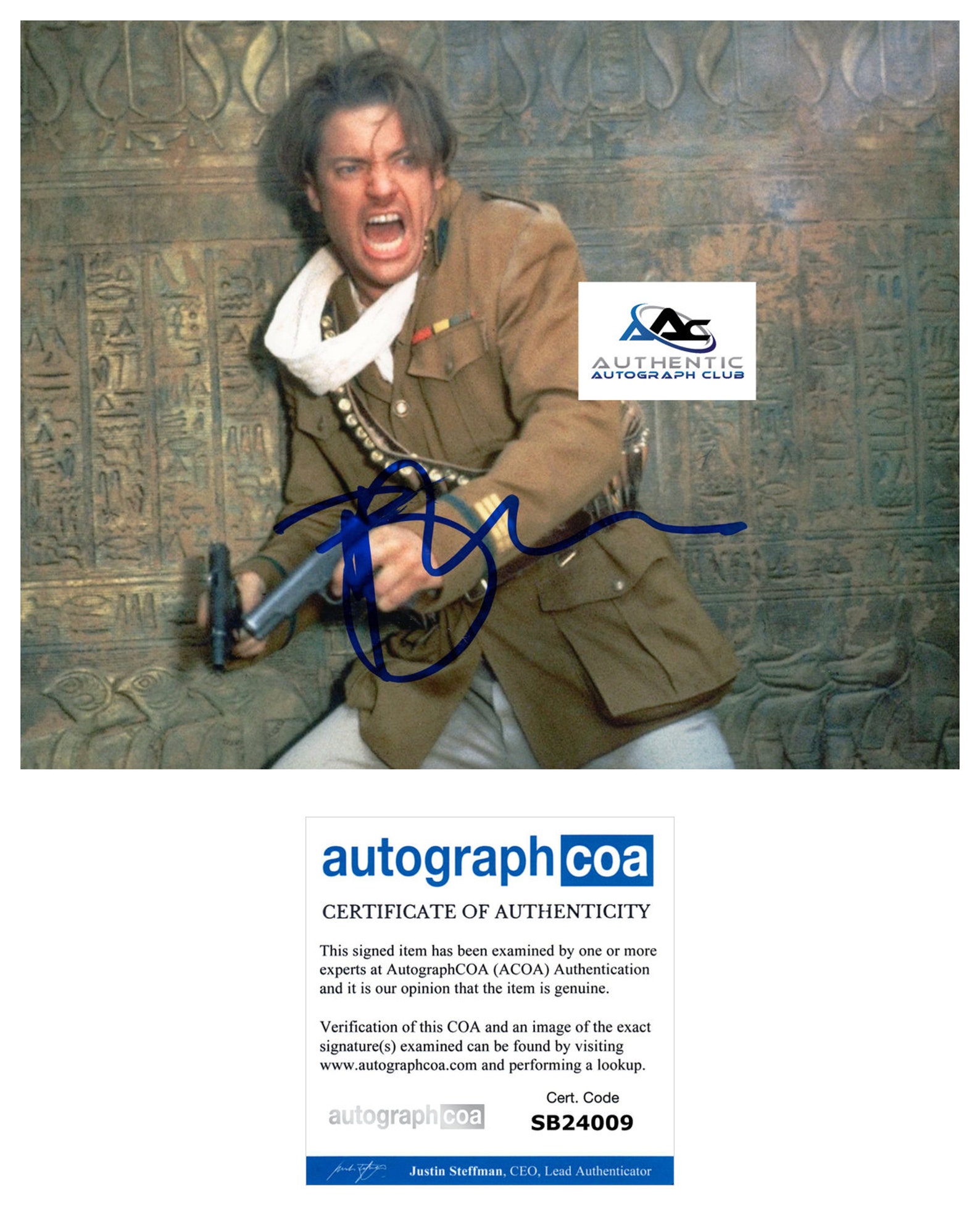 Brendan Fraser Autograph Signed 8x10 Photo the Mummy Acoa - Etsy