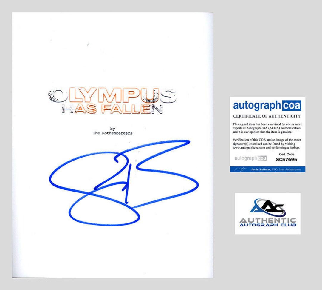 Gerard Butler Autograph Signed Olympus Has Fallen Full Script Acoa - Etsy