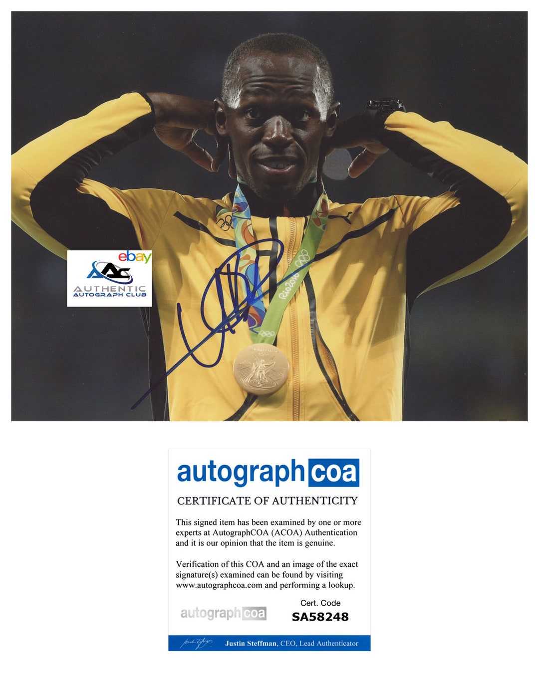 Usain Bolt Autograph Signed 8x10 Photo 2016 Rio Olympic Gold Medalist ...