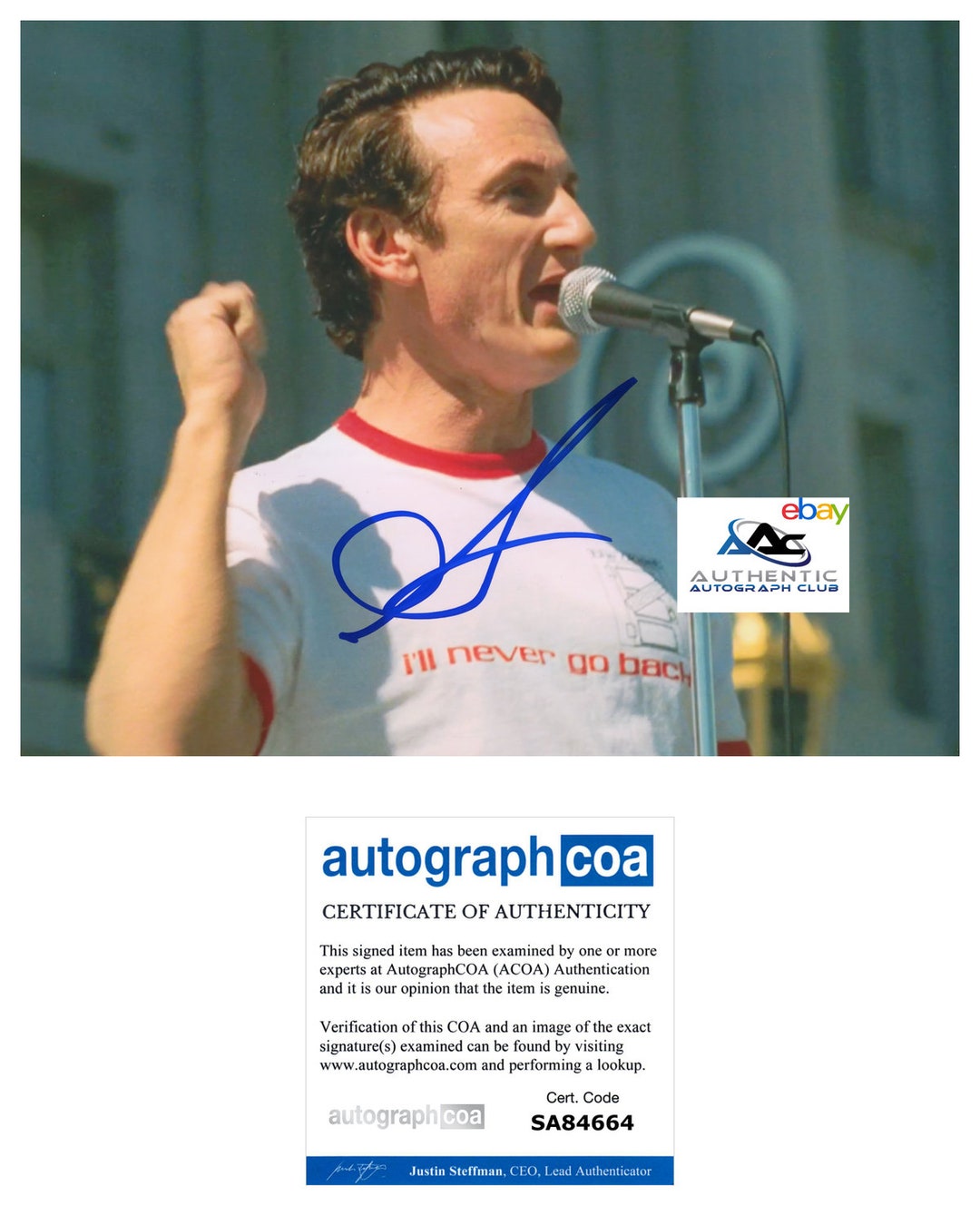 Sean Penn Autograph Signed 8x10 Photo Milk Acoa - Etsy