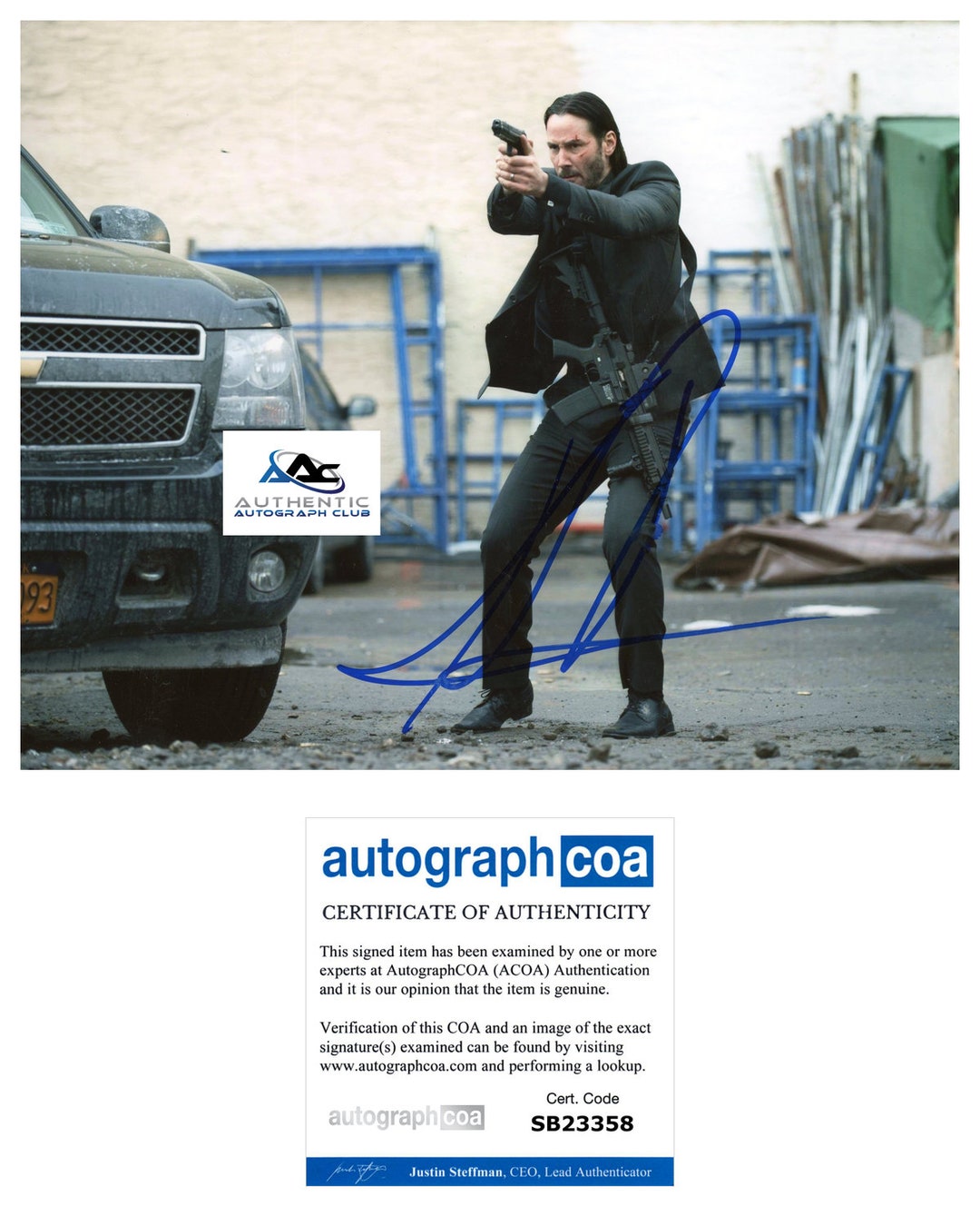 Keanu Reeves Autograph Signed 8x10 Photo John Wick Acoa - Etsy