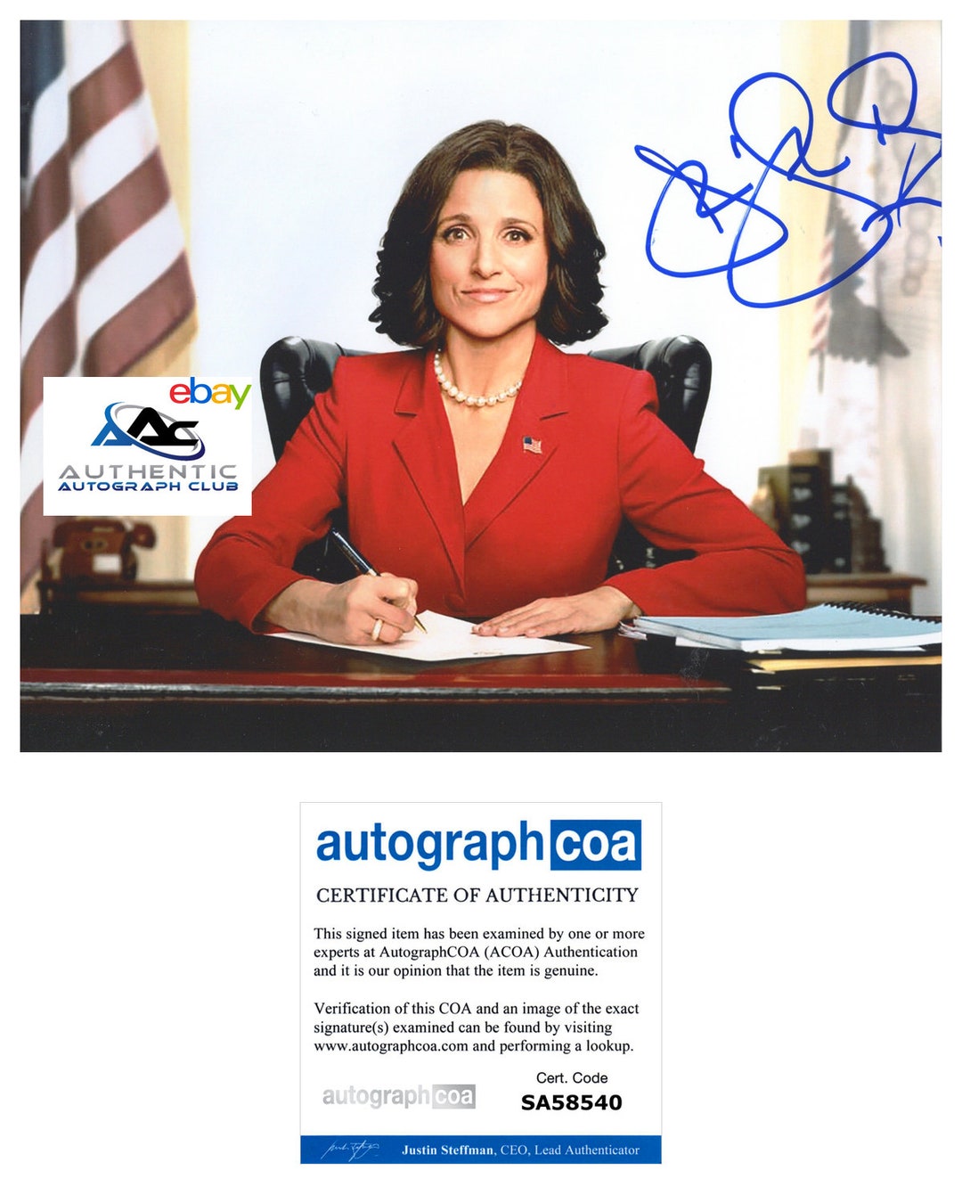 Julia Louis Dreyfus Autograph Signed 8x10 Photo Veep Seinfeld Elaine ...