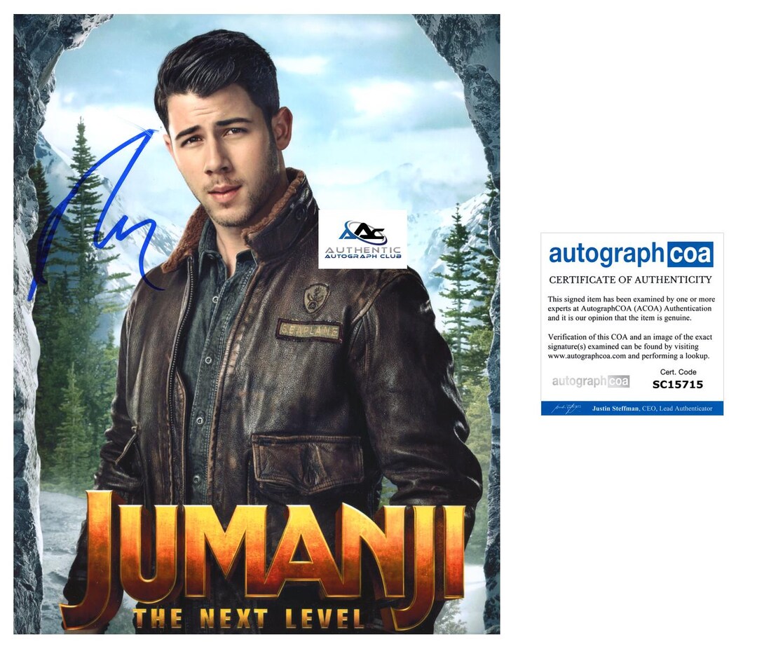 Nick Jonas Autograph Signed 8x10 Photo Jonas Bros Singer Jumanji Acoa ...