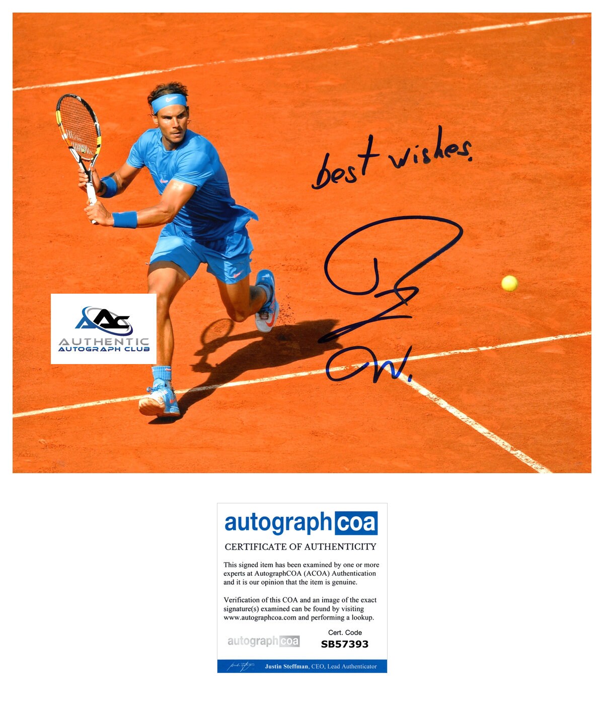 Rafael Nadal Autograph Signed 8x10 Photo Tennis Us Open French Open ...