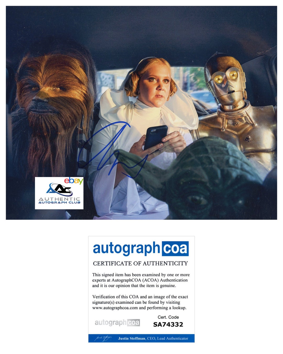 Amy Schumer Autograph Signed 8x10 Photo Star Wars Comedian - Etsy