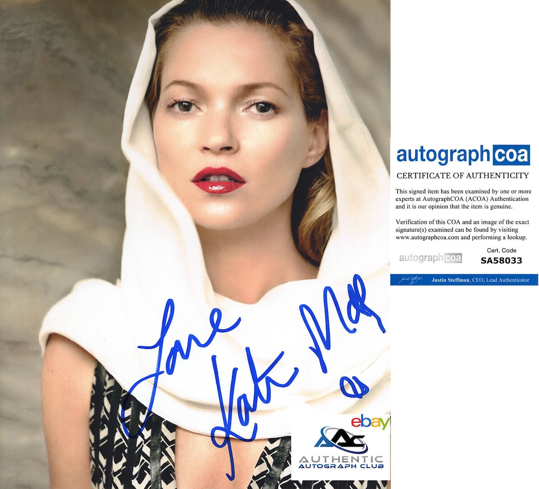 Supermodel Kate Moss Autograph Signed 8x10 Photo Acoa - Etsy