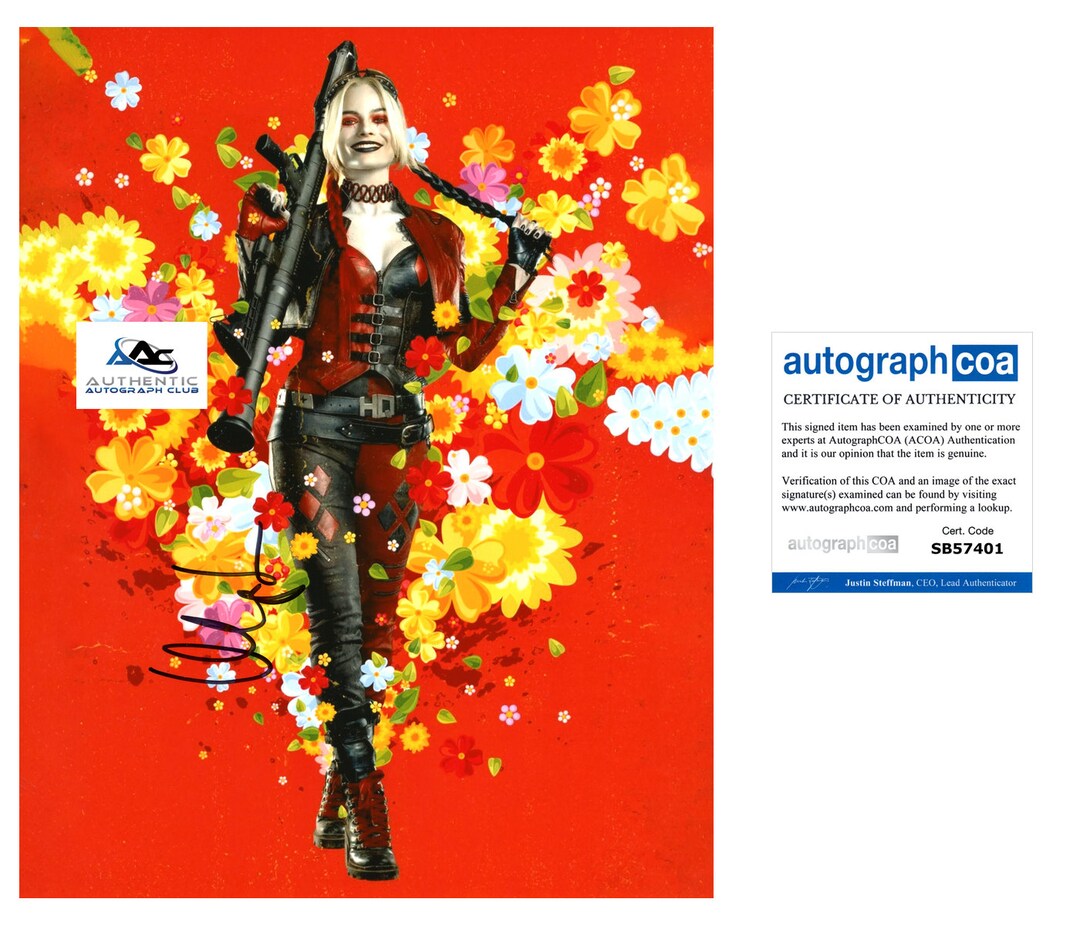 Margot Robbie Autograph Signed 8x10 Photo the Suicide Squad Harley ...