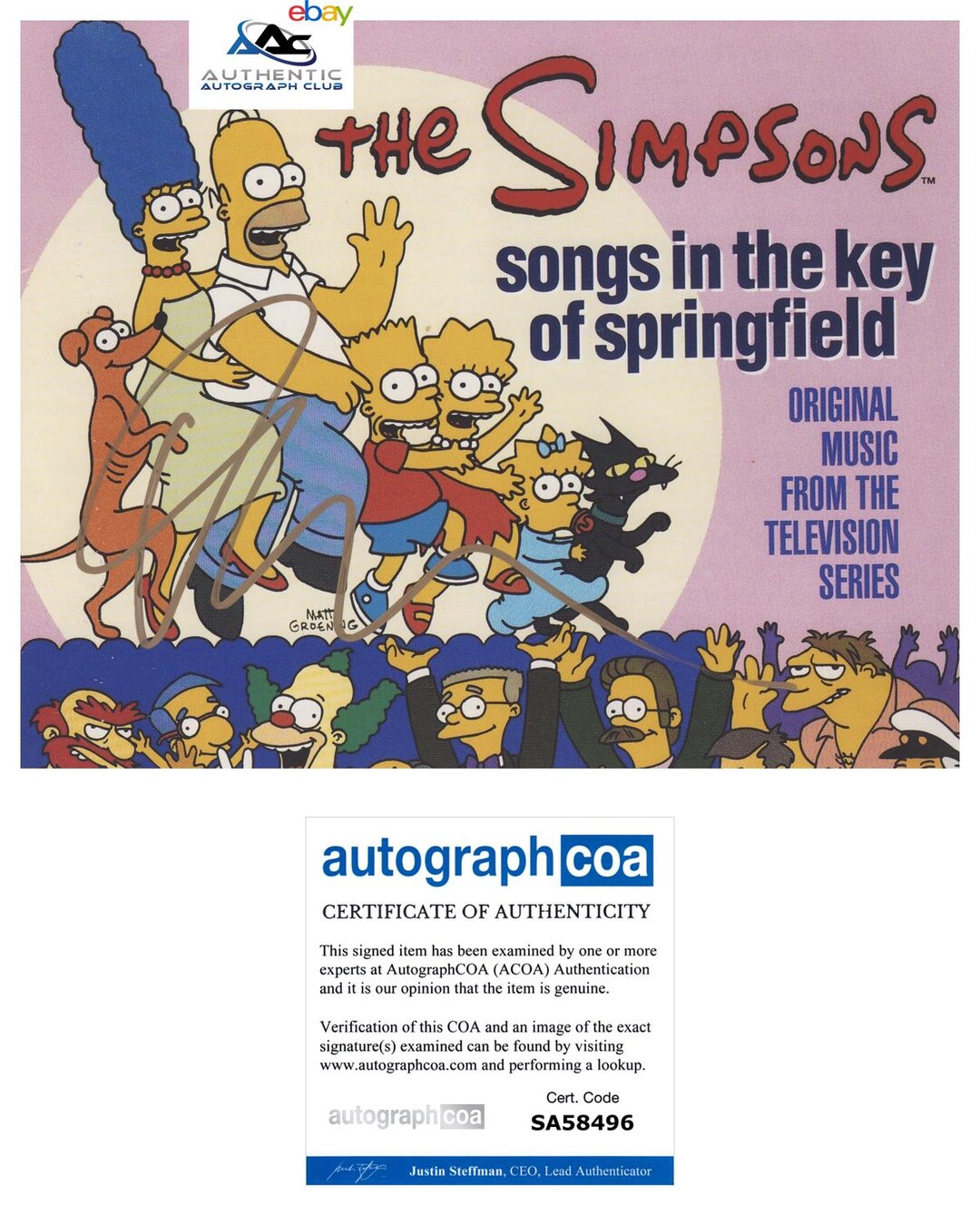 Danny Elfman Autograph Signed 8x10 Photo the Simpsons Acoa - Etsy