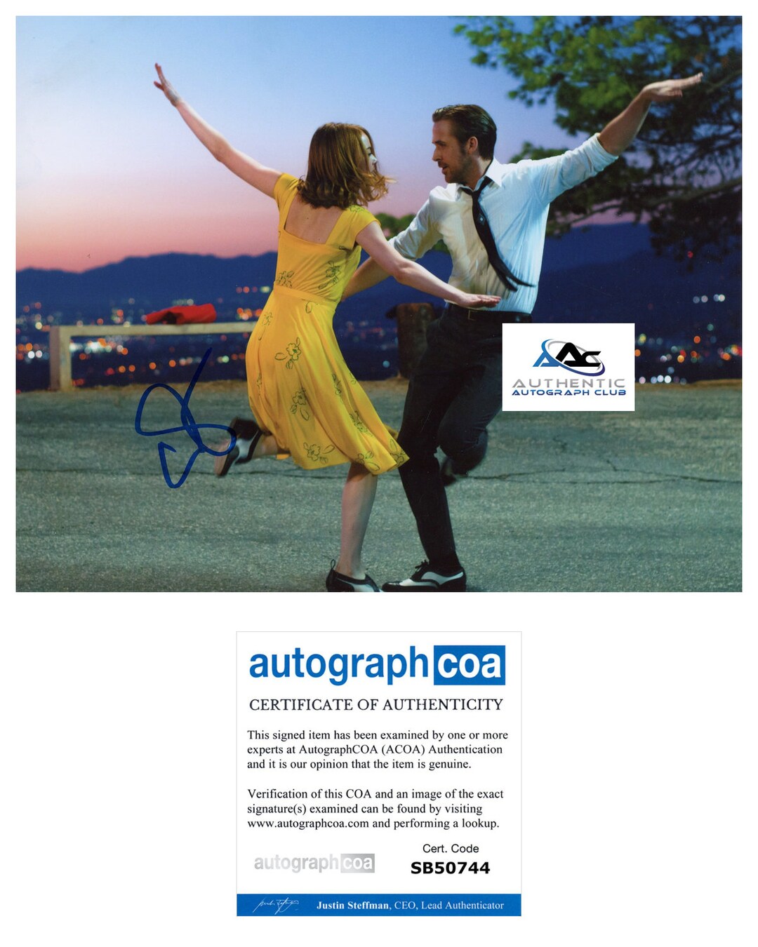 Emma Stone Autograph Signed 8x10 Photo La La Land Acoa - Etsy