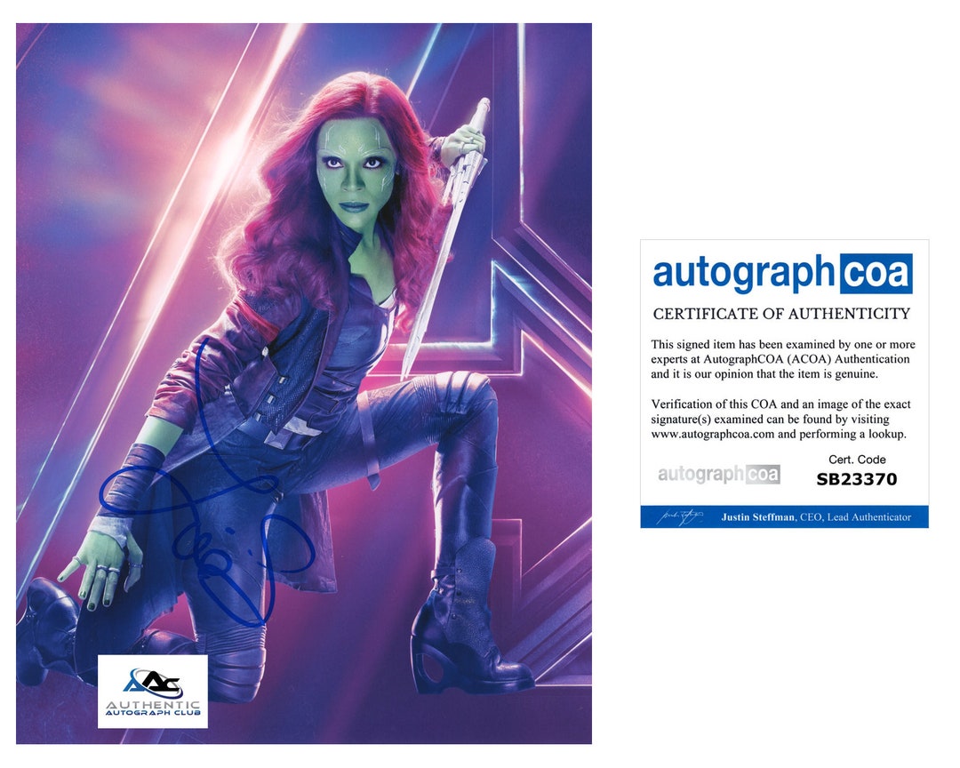 Zoe Saldana Autograph Signed 8x10 Photo Gamora Guardians of the Galaxy ...